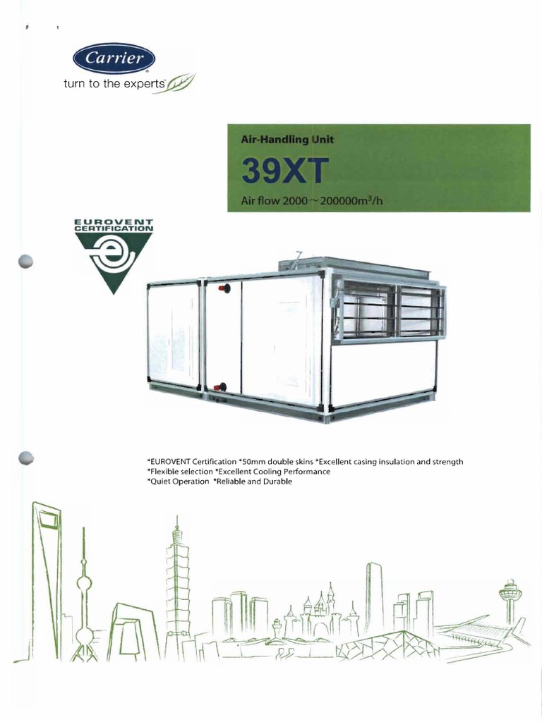 Carrier - 39 XT Air Handling | PDF | Building Insulation | Pipe (Fluid ...