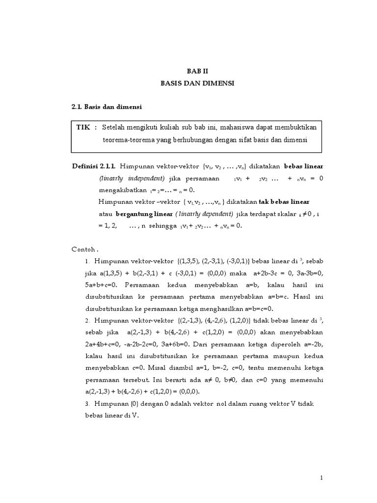 Basis Dan Dimensi | PDF