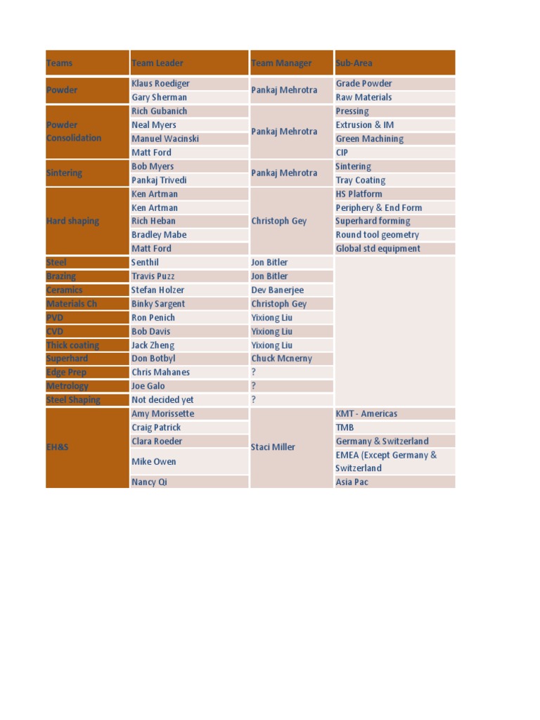Competency Team List | PDF