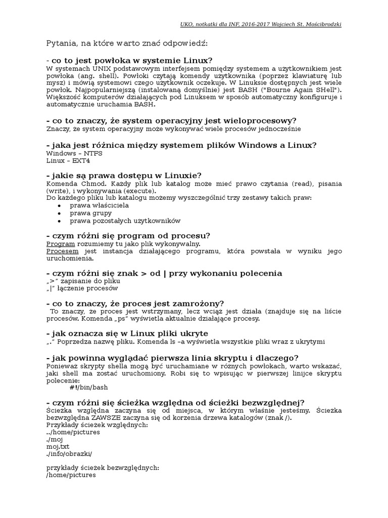 UKOS Zadania Do Przemyslenia | PDF