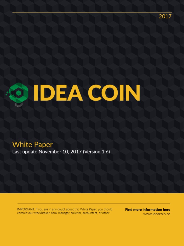 Idea Coin: White Paper | PDF | Debits And Credits | Investing
