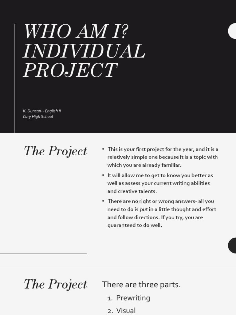 Who Am I Project Overview | PDF | Essays | Writing