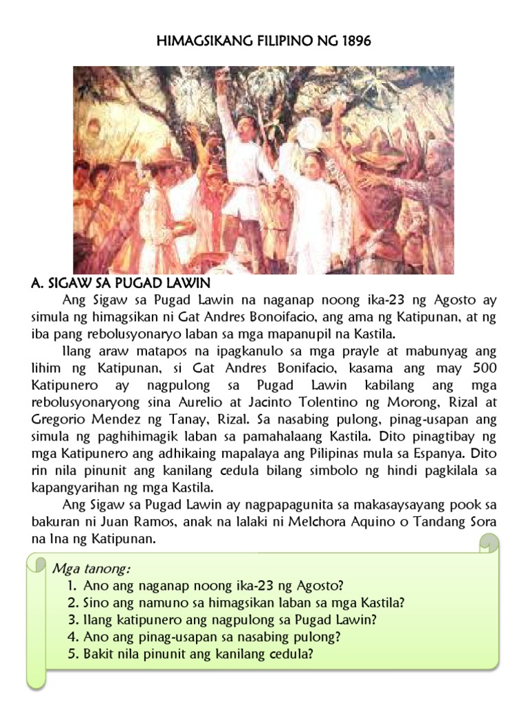 Himagsikang Filipino NG 1896 | PDF