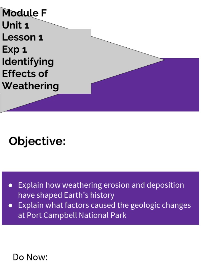 Module F Unit 1 Lesson 1 Exp 1 | PDF | Weathering | Rock (Geology)