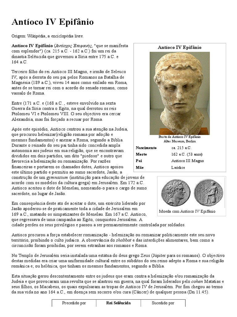 Antíoco IV Epifânio | Download grátis PDF | Religião e crença ...
