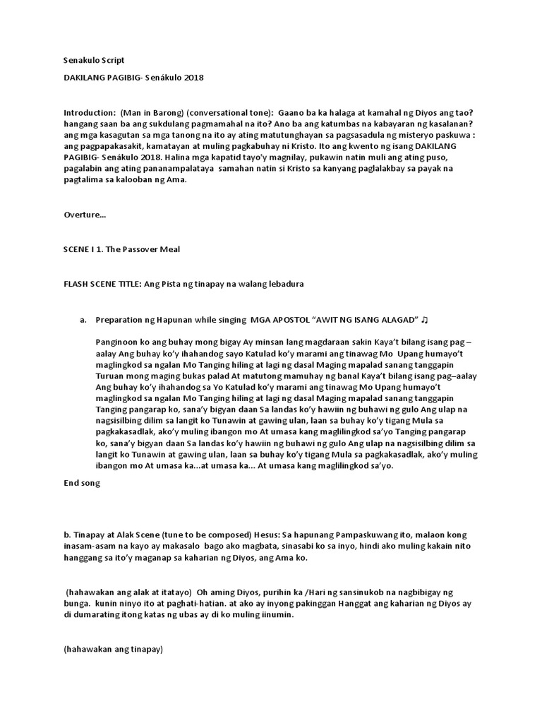 Senakulo Script | PDF