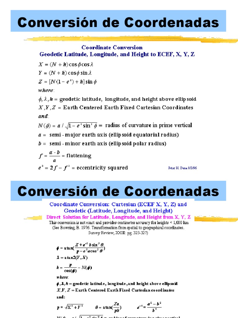 Guía de Conversión de Coordenadas | PDF
