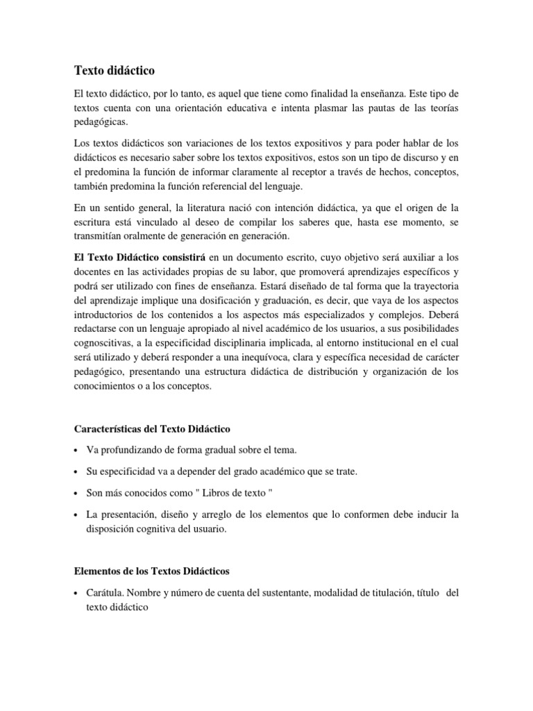 Texto Didáctico | PDF | Aprendizaje | Cognición