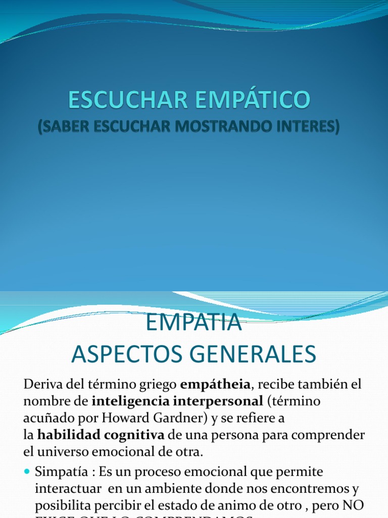 Guía de Escucha Empática y Empatía | PDF | Empatía | Las emociones