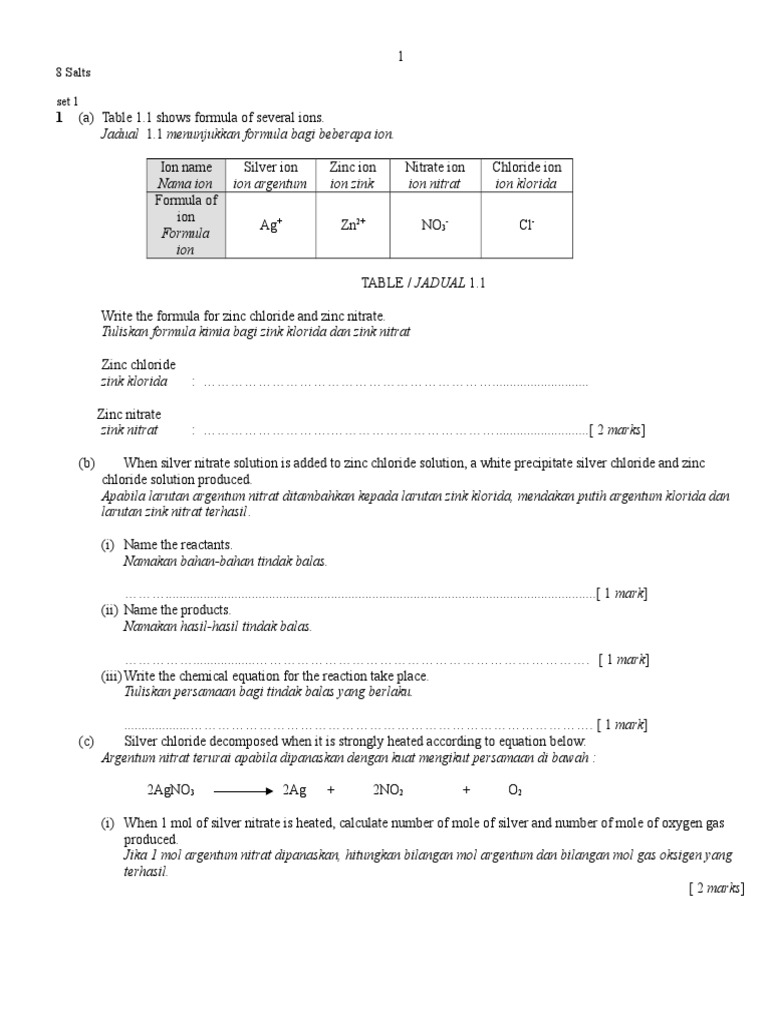 8 Salts | PDF | Salt (Chemistry) | Silver