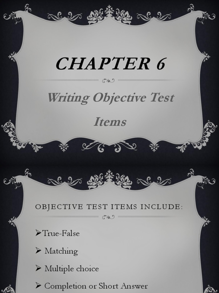 Writing Objective Test Items | PDF | Multiple Choice | Cognitive Science
