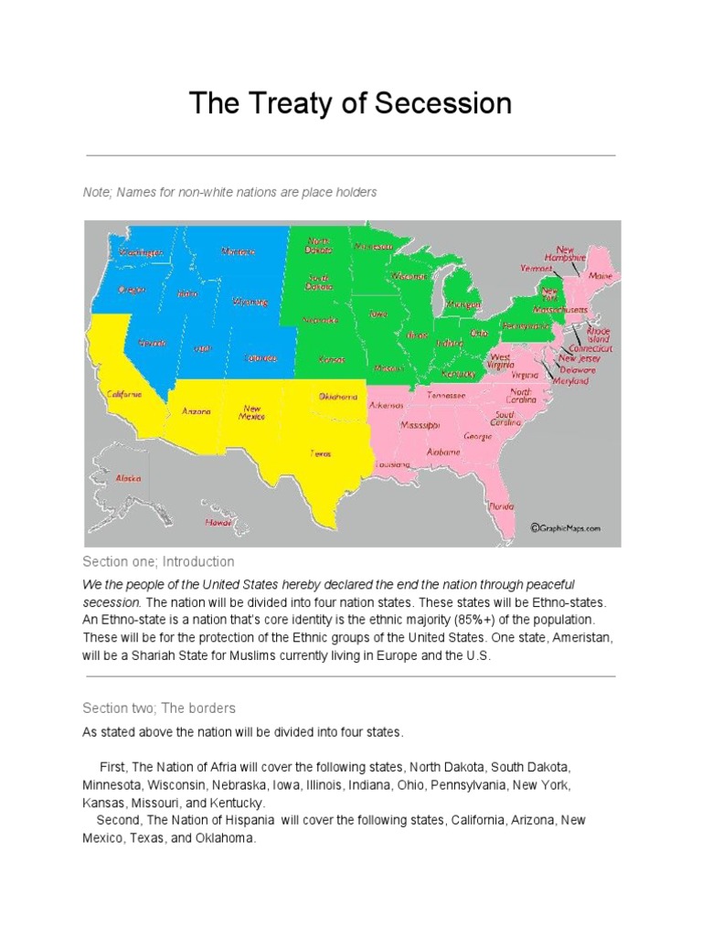 The Treaty of Secession | PDF | U.S. State | Southern United States