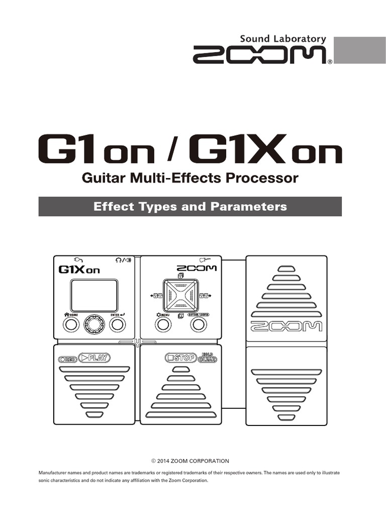 Zoom G1on G1xon Effects List 475860 PDF | PDF | Amplifier | Sound Recording