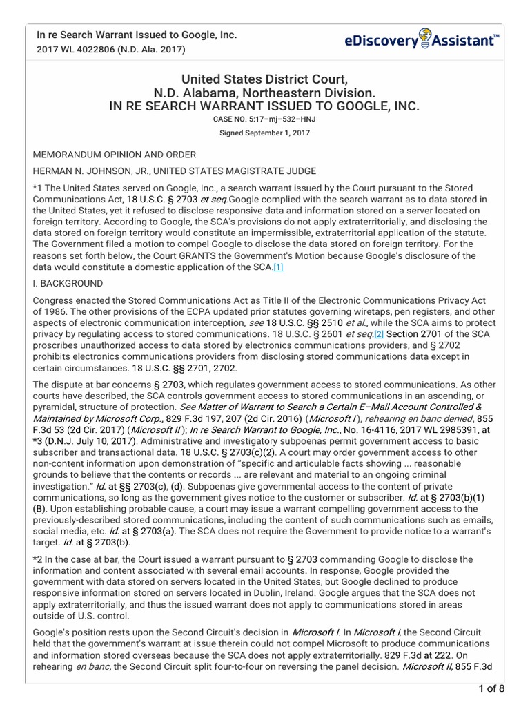United States District Court, N.D. Alabama, Northeastern Division. in ...