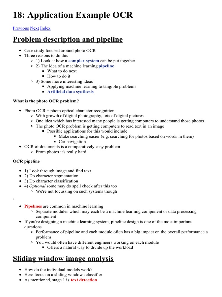 18: Application Example OCR: Problem Description and Pipeline | PDF ...