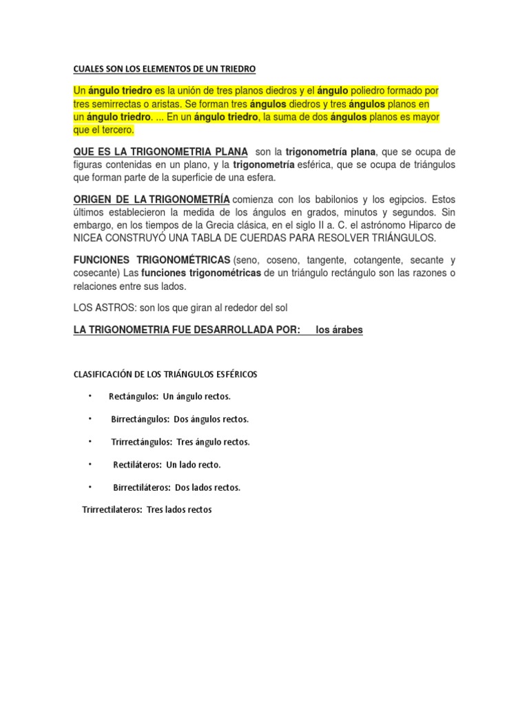 Cuales Son Los Elementos de Un Triedro | PDF