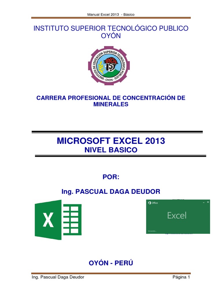 Manual Excel 2013 - Basico | PDF | Hoja de cálculo | Microsoft Excel