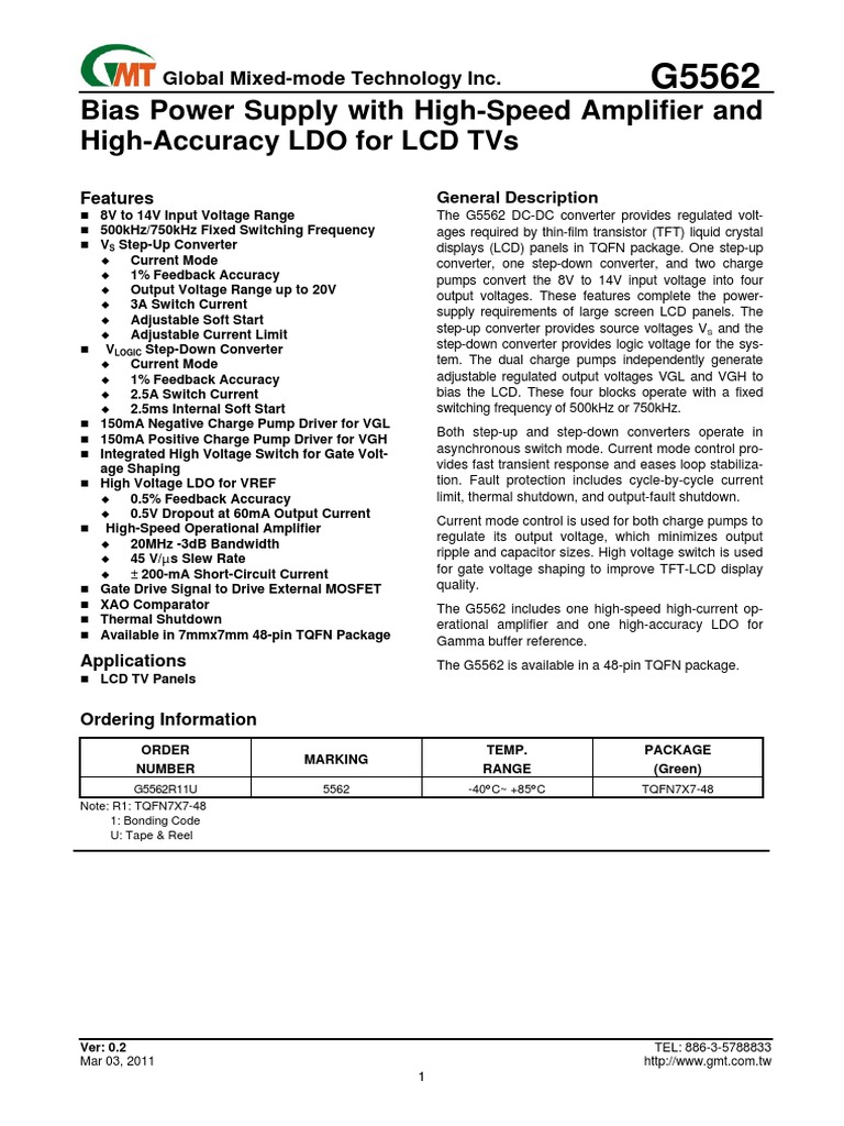 EDS-5562_5562A LCD T-CON IC | Liquid Crystal Display | Amplifier