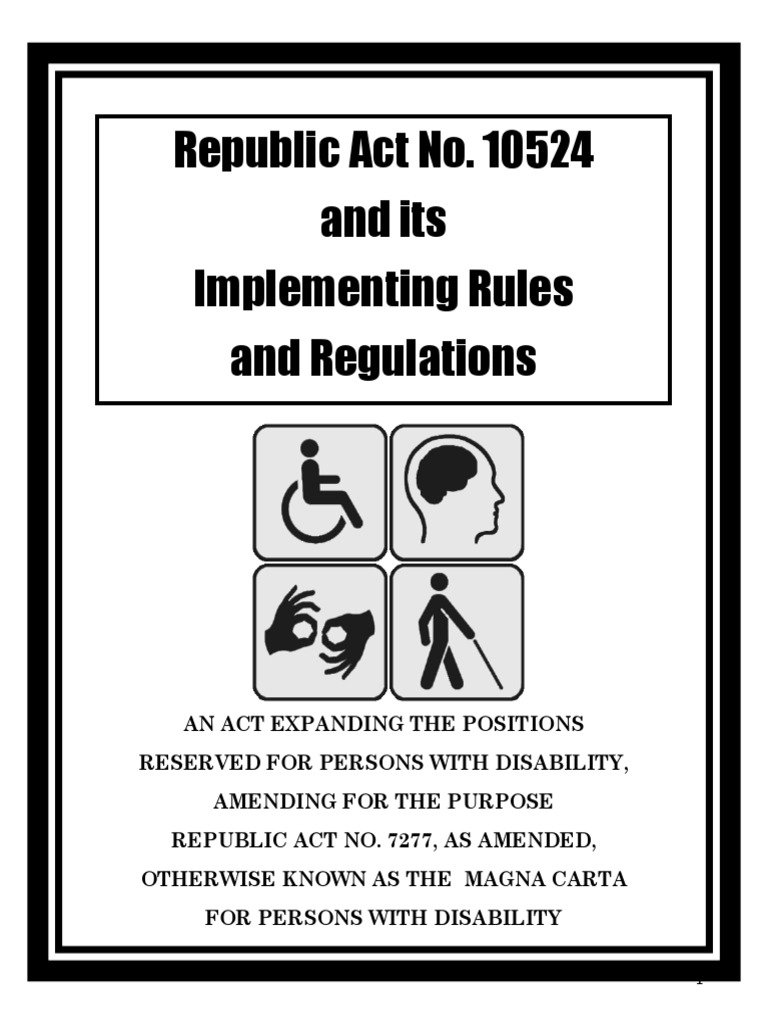 Ra 10524 and Its Irr - Booklet | PDF | Disability | Employment