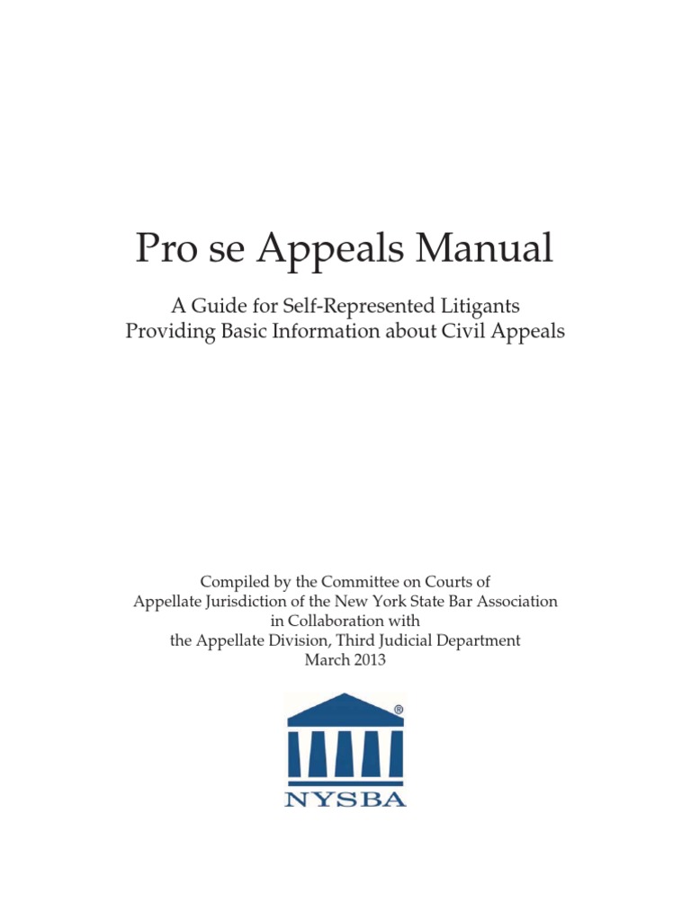 Appeals Pro Se Manual PDF | PDF | Brief (Law) | Appeal