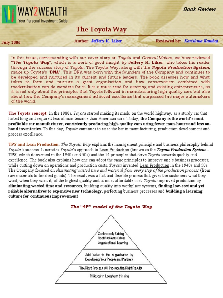 The Toyota Way20060913024959 | PDF | Lean Manufacturing | Business