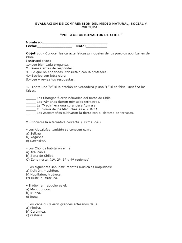 200811181752290.prueba Sobre Los Pueblos Originarios | PDF | Pueblos ...