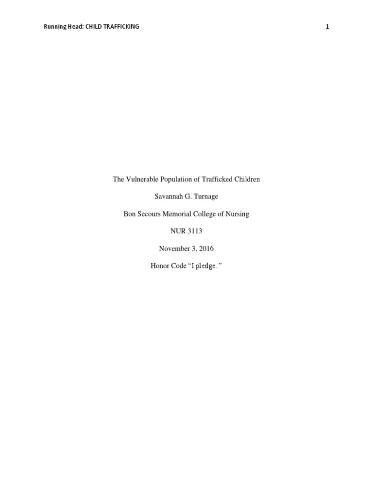 Human Trafficking Paper | PDF | Human Trafficking | Psychological Trauma