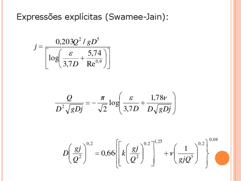 Swamee-Jain Friction Factor Formula | PDF