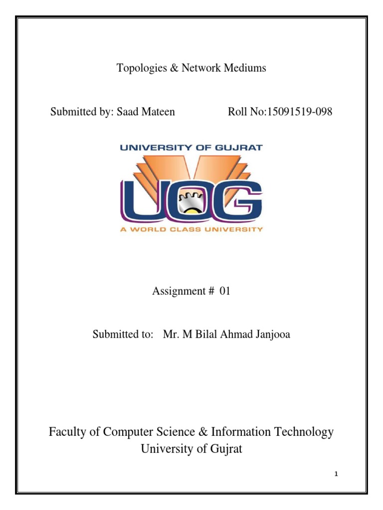 Assignment 1 (Topologies, Medium) | PDF | Network Topology | Coaxial Cable