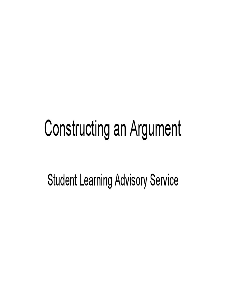 Constructing An Argument | PDF | Argument | Rhetoric