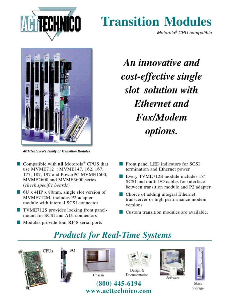 MVME712 Replacement TVME712 Transition Modules | PDF | Electrical ...