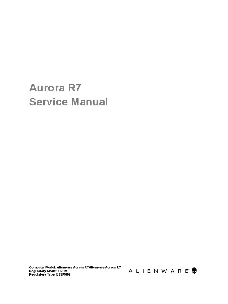 Alienware Aurora r7 Desktop Service Manual en Us | PDF | Electrical ...