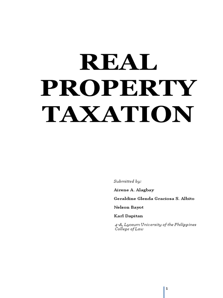 Real Property Tax | PDF | Property Tax | Taxes