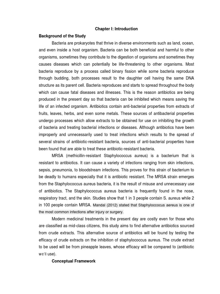 Chapter I: Introduction Background of The Study | PDF | Antibiotics ...