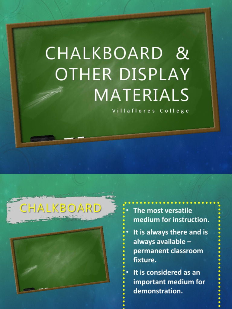 Chalkboard and Display Materials Guide | PDF | Career & Growth | Art