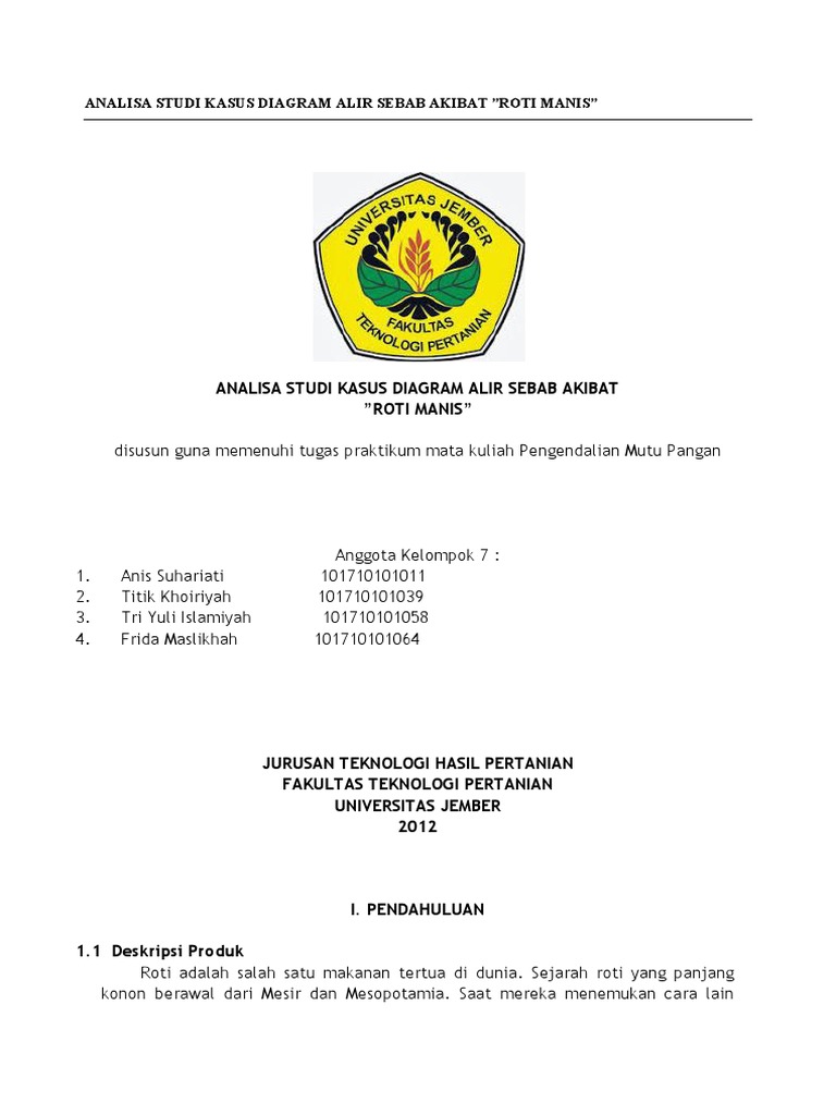 Diagfram Fishbone Analisa Studi Kasus Diagram Alir Sebab Akibat | PDF