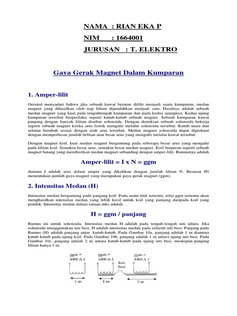 Gaya Gerak Magnet Dalam Kumparan | PDF
