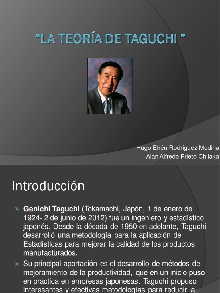 La Teoría de Taguchi | PDF | Función de pérdida | Calidad (comercial)