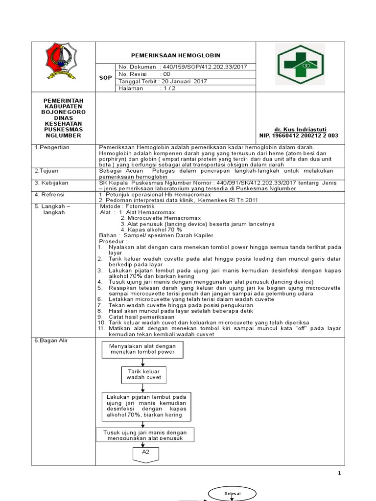 Sop Pemeriksaan HB | PDF