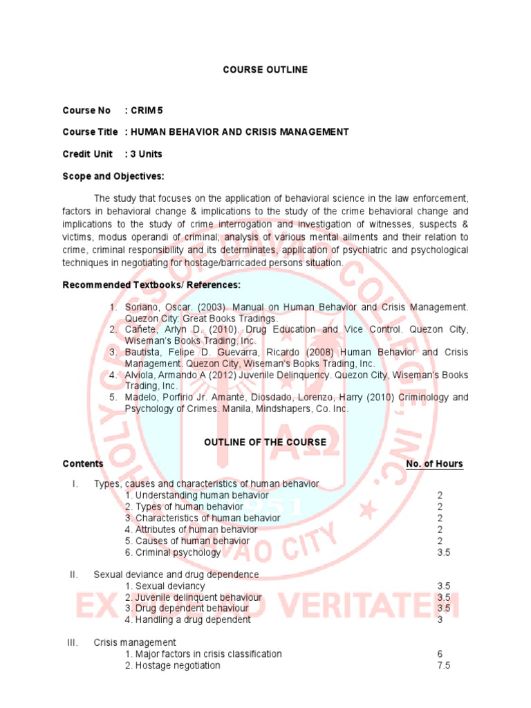 CRIM 5 Human Behavior and Crisis Management Paolo Pogi | PDF | Crime ...