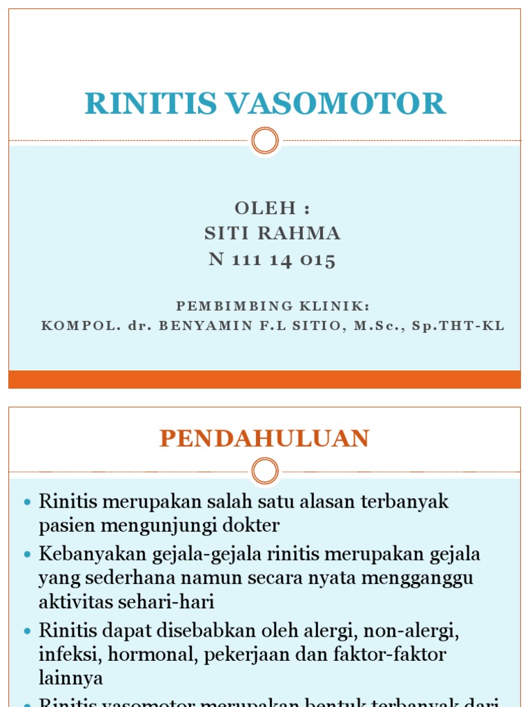 Rinitis Vasomotor | PDF | Sains & Matematika