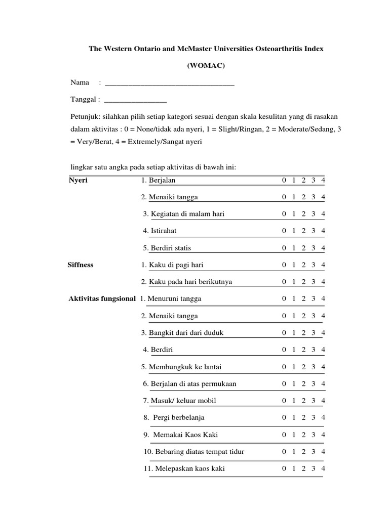 Instrument Womac | PDF