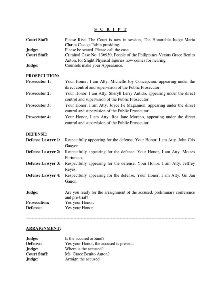 SCRIPT (1) | Prosecutor | Cross Examination