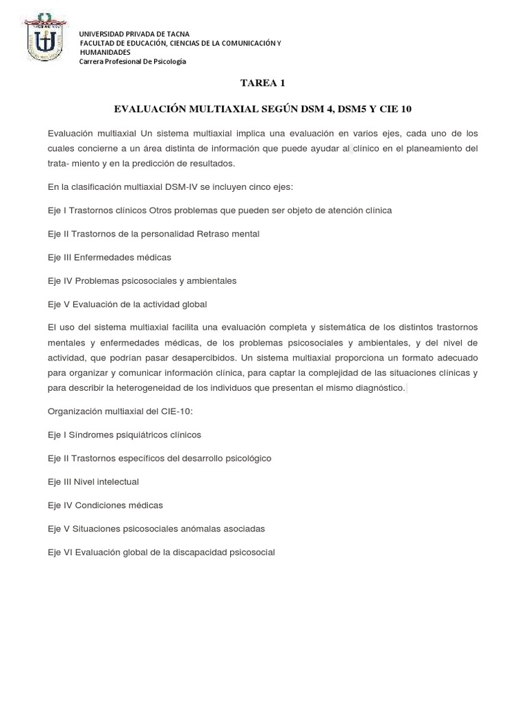 Tarea de Clinica 1 Brayan | PDF | Manual Diagnóstico y Estadístico de los Trastornos Mentales ...