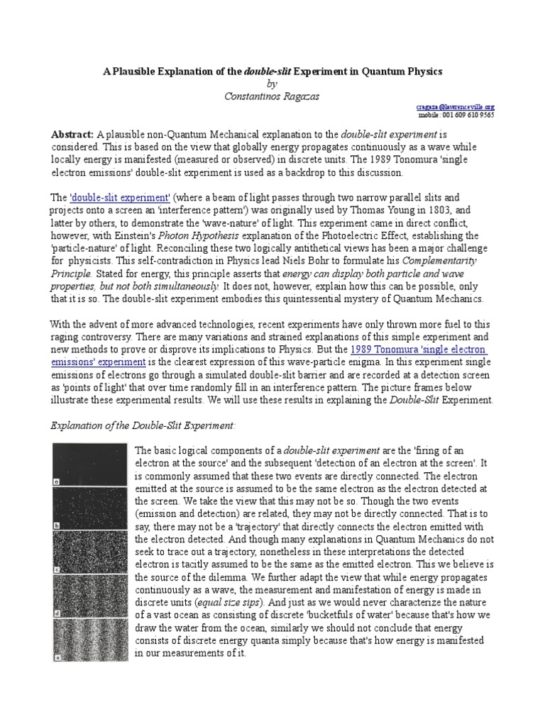 Double-Slit Experiment Explained: Wave-Particle Duality | PDF ...