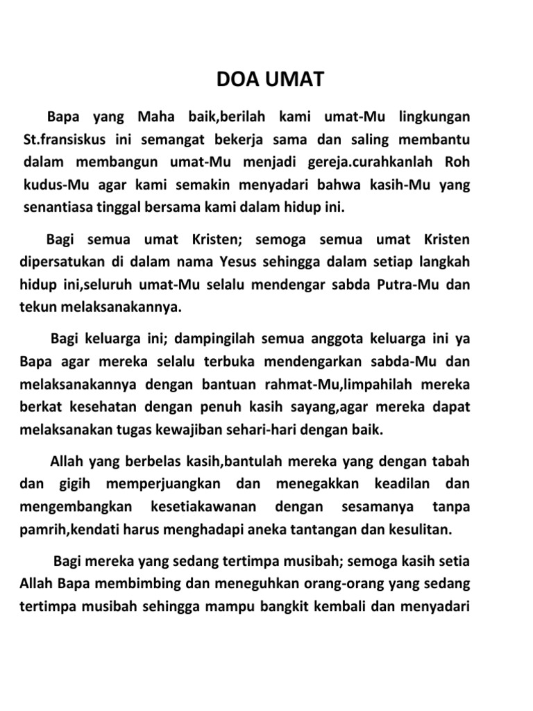 Doa Umat 1 | PDF