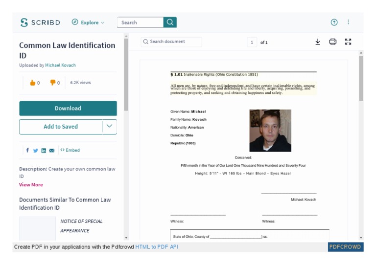 WWW Scribd Com Doc 150854355 Common Law Identification ID | PDF ...