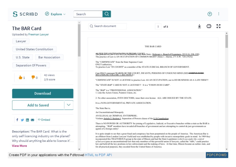 WWW Scribd Com Document 249793683 The BAR Card | PDF | U.S. State | Bar ...