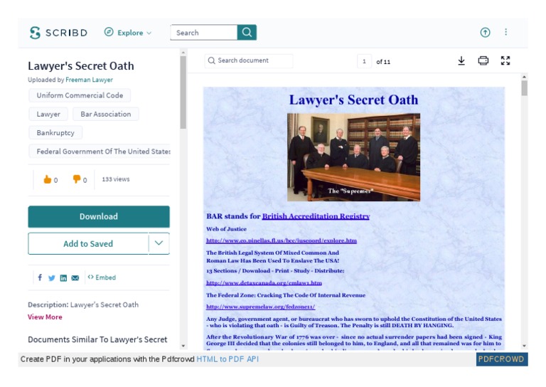 WWW Scribd Com Document 258462474 Lawyer S Secret Oath | PDF | Lawyer ...