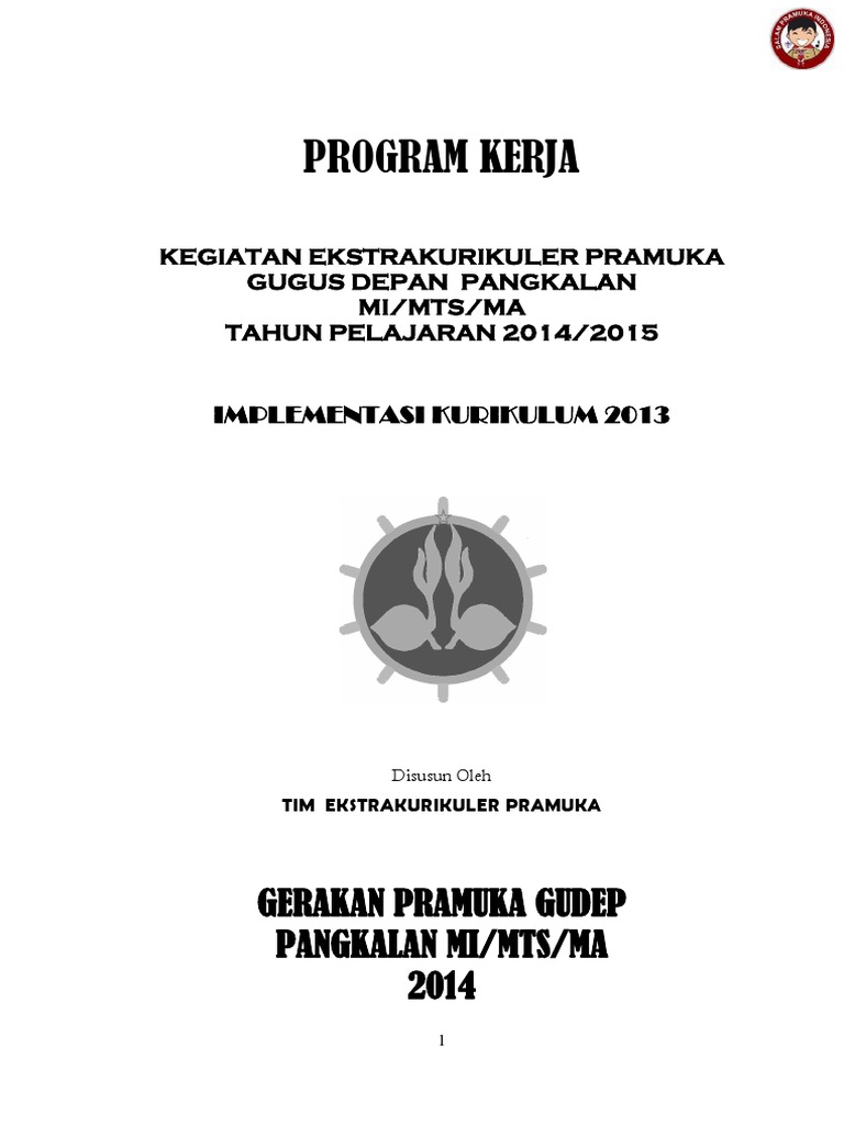 Program Kerja Kegiatan Ekstra Kurikuler Pramuka | PDF | Karier & Perkembangan | Pengembangan Diri
